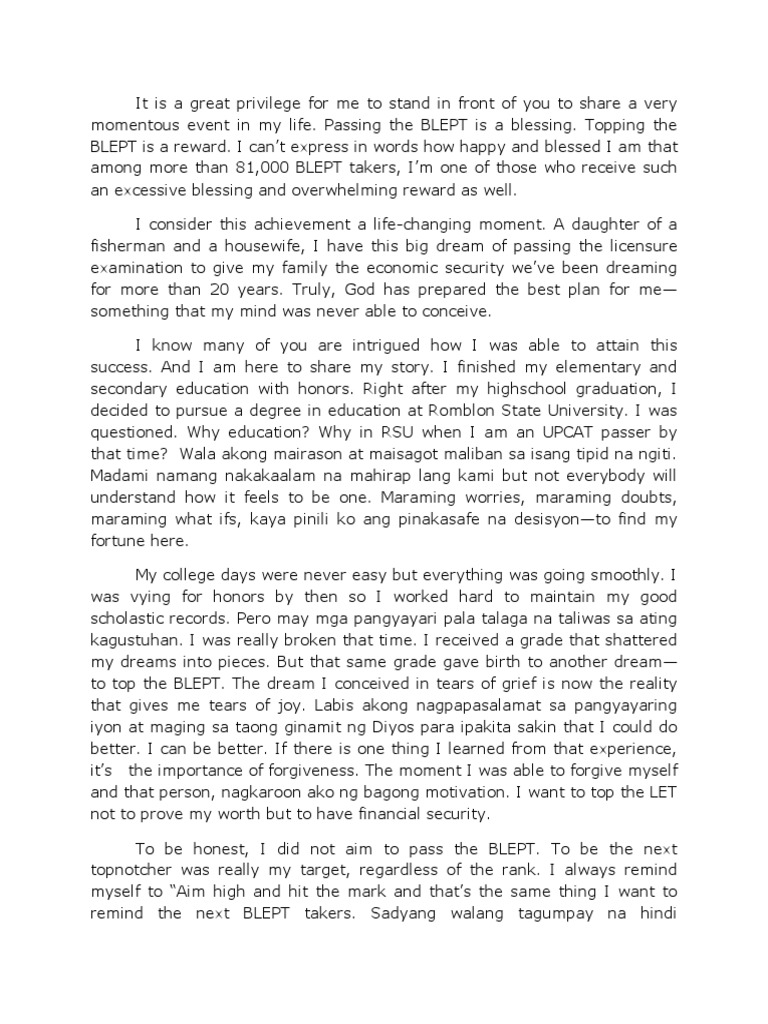 Speech | PDF | Behavior Modification | Cognition