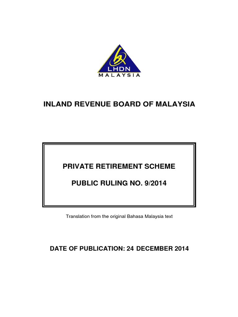 Inland Revenue Board of Malaysia: Private Retirement Scheme Public ...