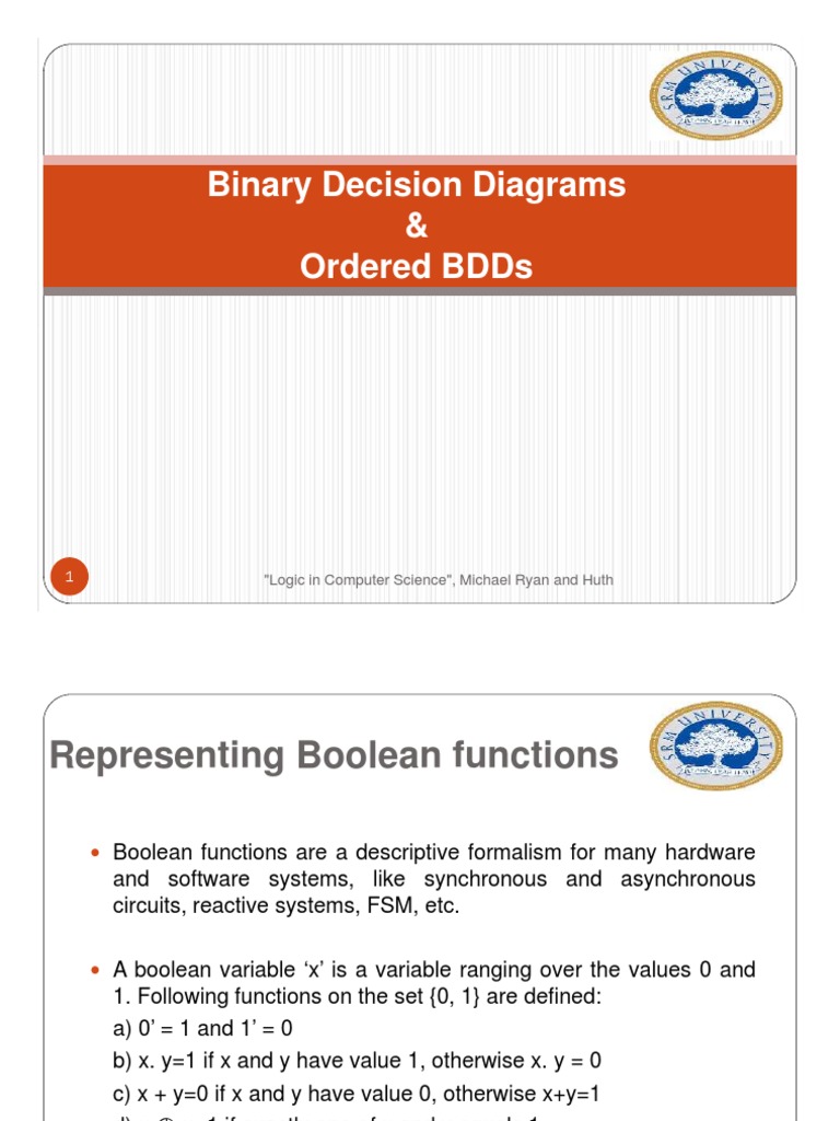 Binary Decision Diagrams And Ordered Bdds Logic In Computer Science Michael Ryan And Huth 4982