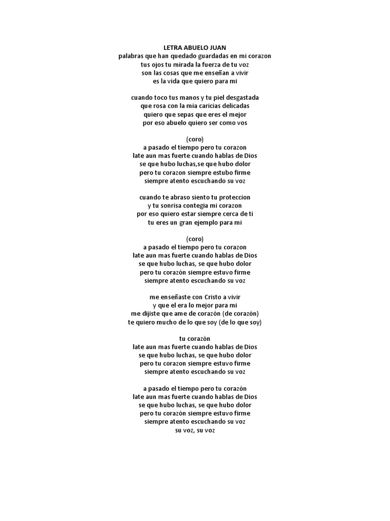 Una carta de amor y agradecimiento a mi abuelo | PDF