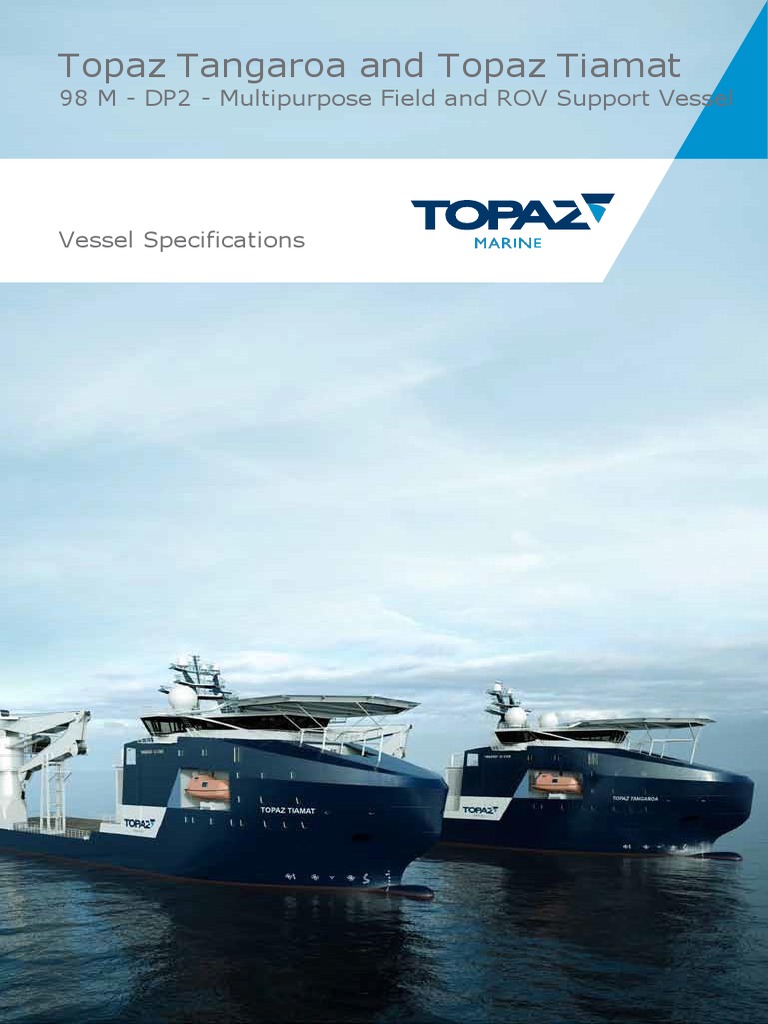 Topaz Tangaroa Tiamat Vessel Specs | PDF | Anchor | Crane (Machine)