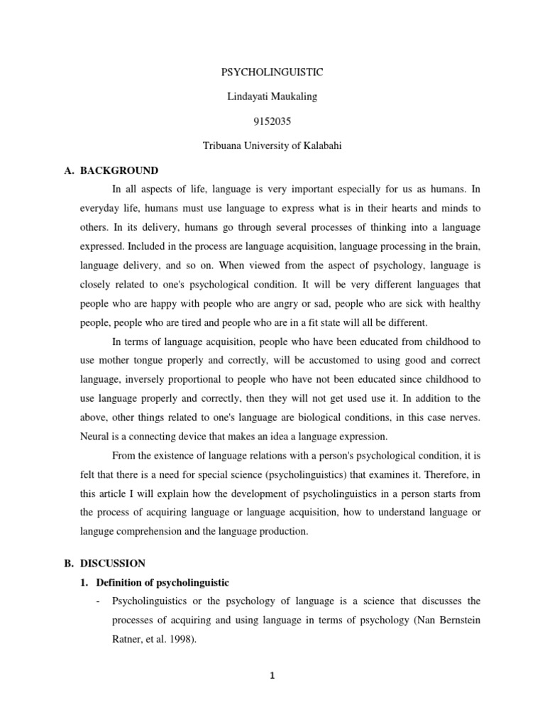 Artikel | PDF | Psycholinguistics | Language Acquisition