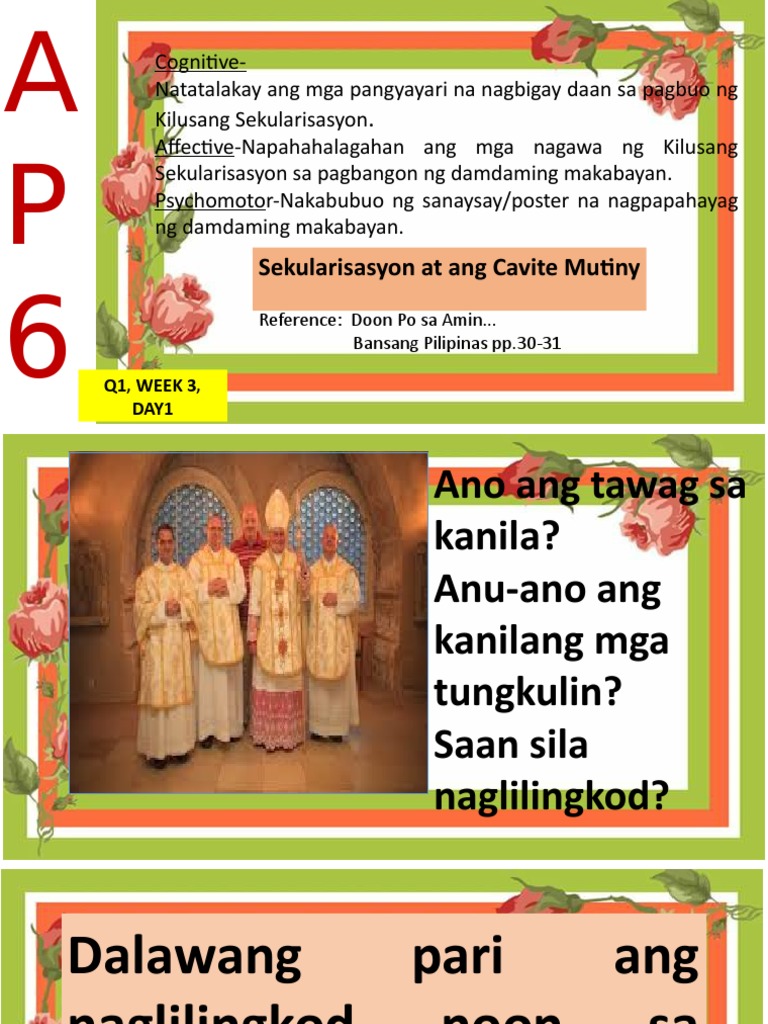 AP6, Q1, WEEK3, DAY1-Sekularisasyon at Ang Cavite | PDF