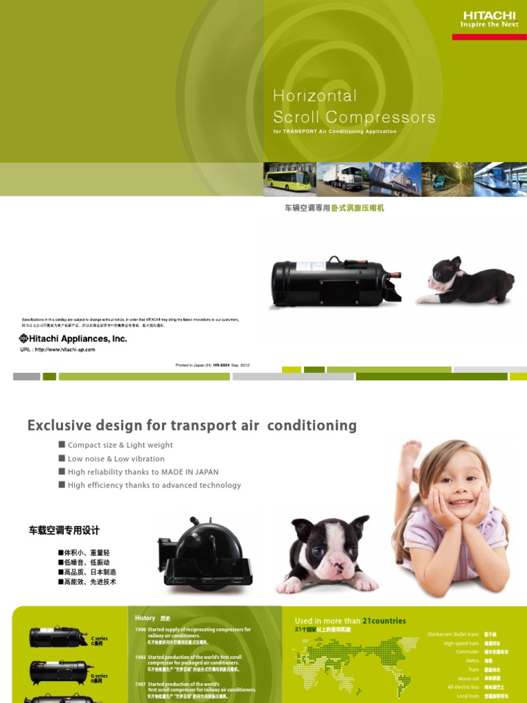 Hitachi Scroll Compressors | PDF | Air Conditioning | Hvac