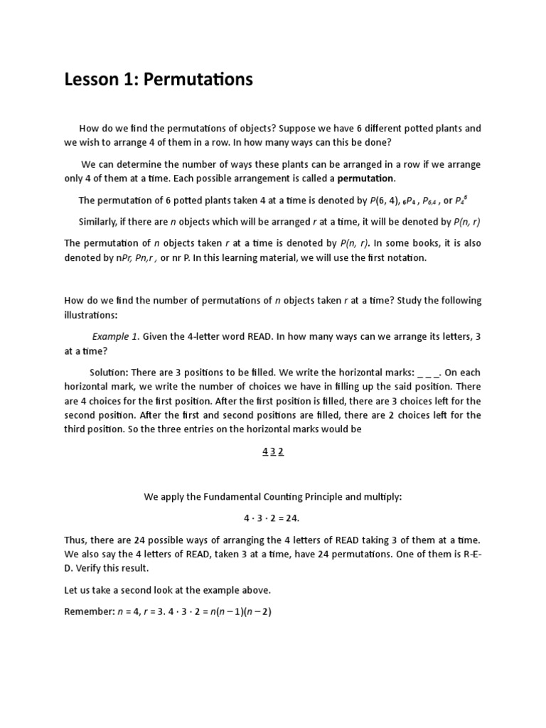 Calculating Permutations: Finding the Number of Arrangements of Objects ...