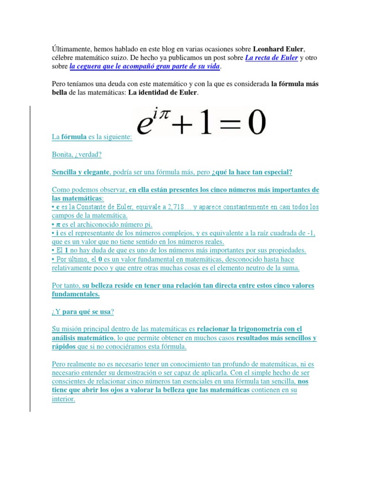 Para Que Se Usa La Identidad de Euler | PDF | Métodos y materiales de enseñanza
