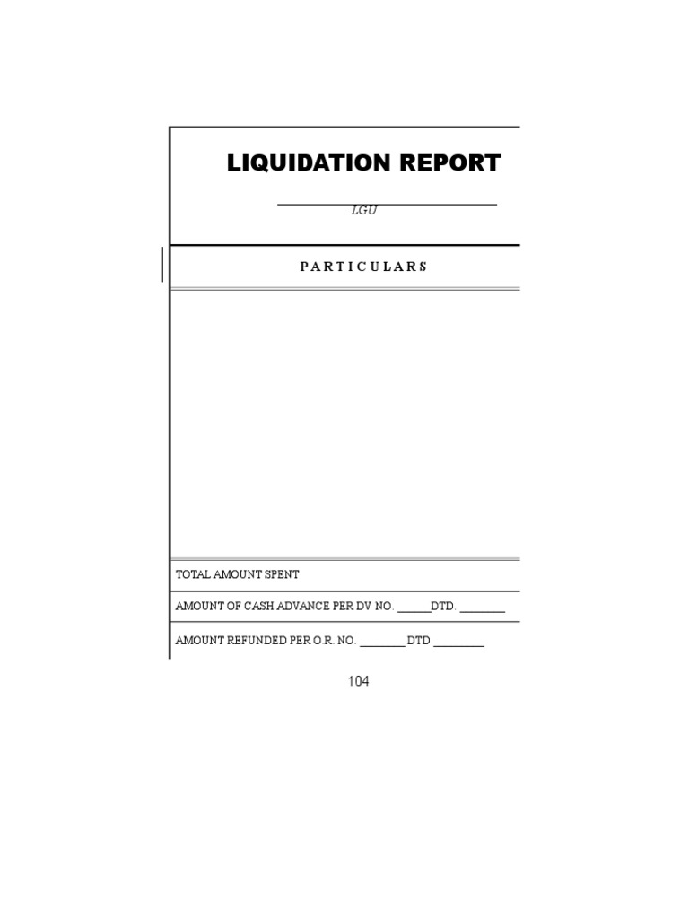 Liquidation Report Form | PDF