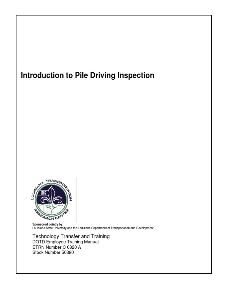 Introduction To Pile Driving Inspection PDF | PDF | Deep Foundation ...