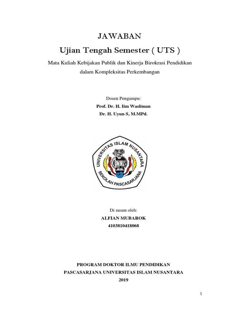 Cover Jawaban Uas | PDF