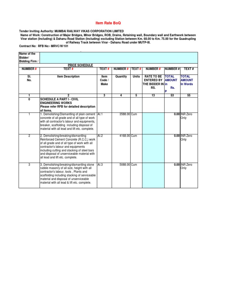 BOQ | PDF | Deep Foundation | Concrete
