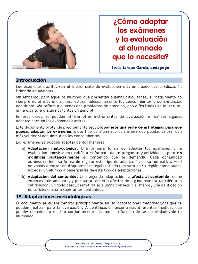 Adaptación de Exámenes | PDF | Prueba (evaluación) | Evaluación