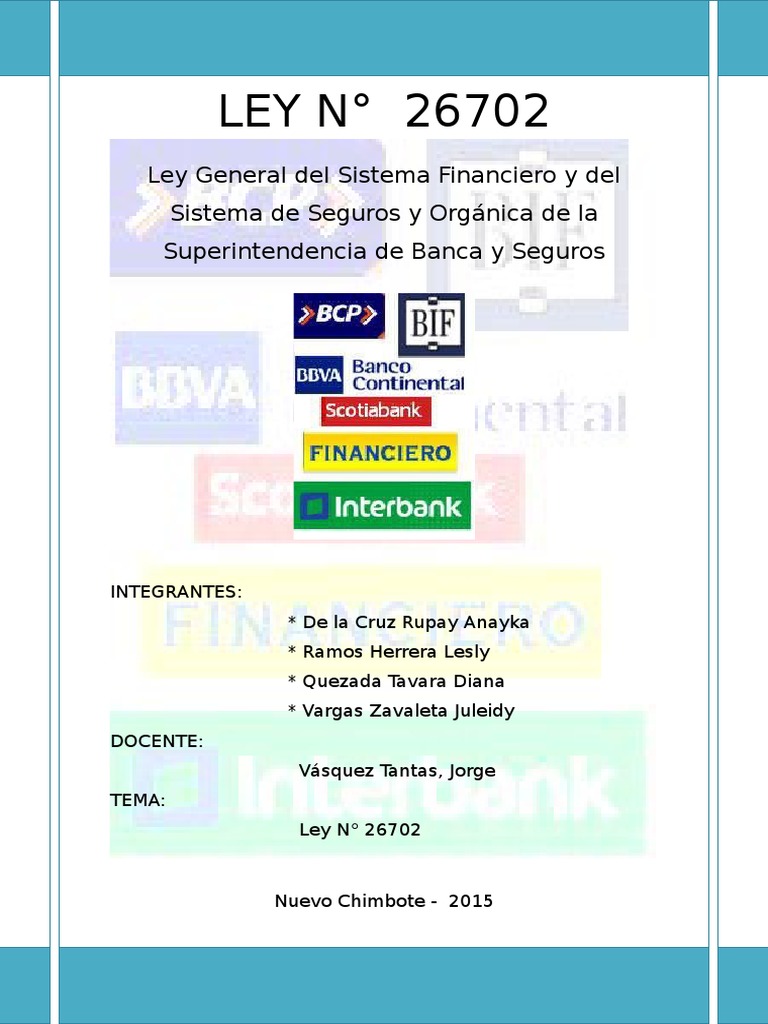 Ley N 26702 | PDF | Bancos | Seguro
