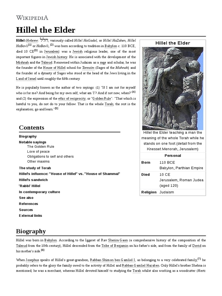 Hillel The Elder | PDF | Jews And Judaism | Jewish Law