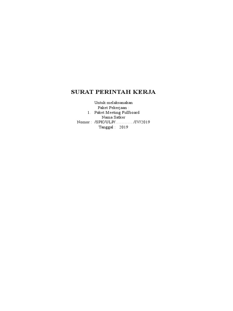 Contoh SPK | PDF