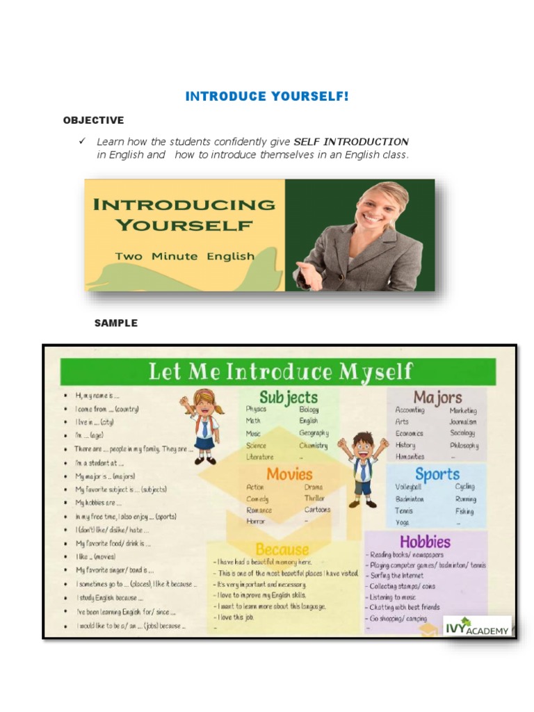 Introduce Yourself | PDF | Vocabulary | Fluency