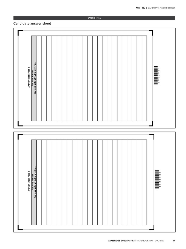 Candidate Answer Sheet: Writing | PDF