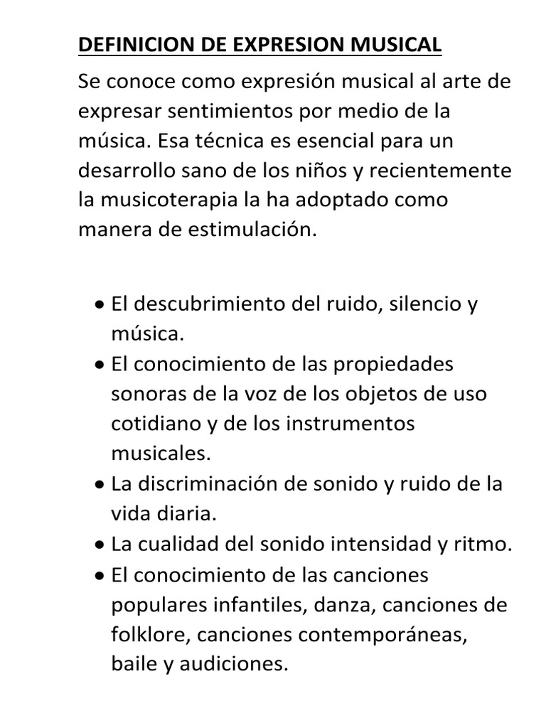 Definicion de Expresion Musical | PDF | Ritmo | Folklore