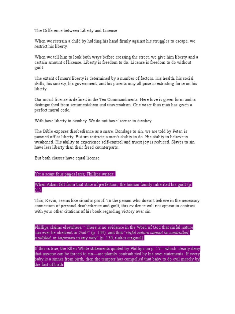 Liberty vs. License Explained | PDF | Guilt (Emotion) | Liberty