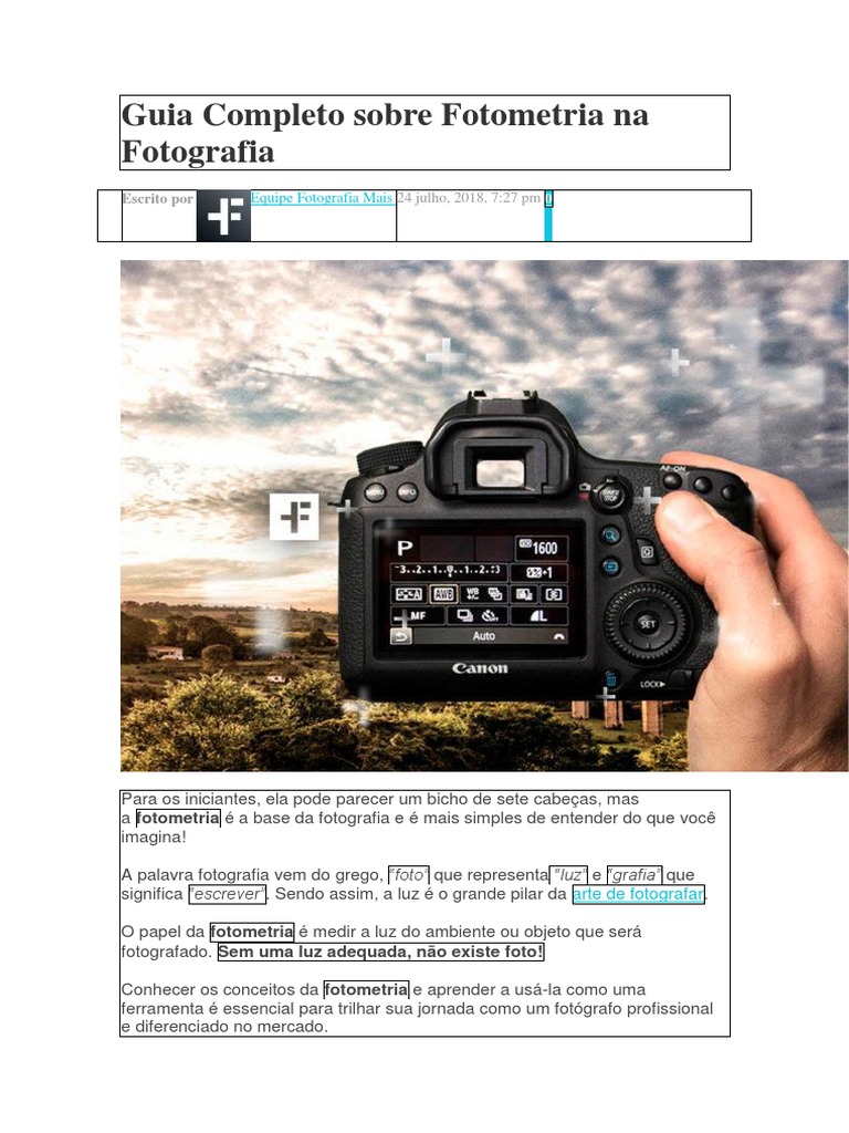 Guia Sobre Fotometria Completo | PDF | Abertura | Câmera