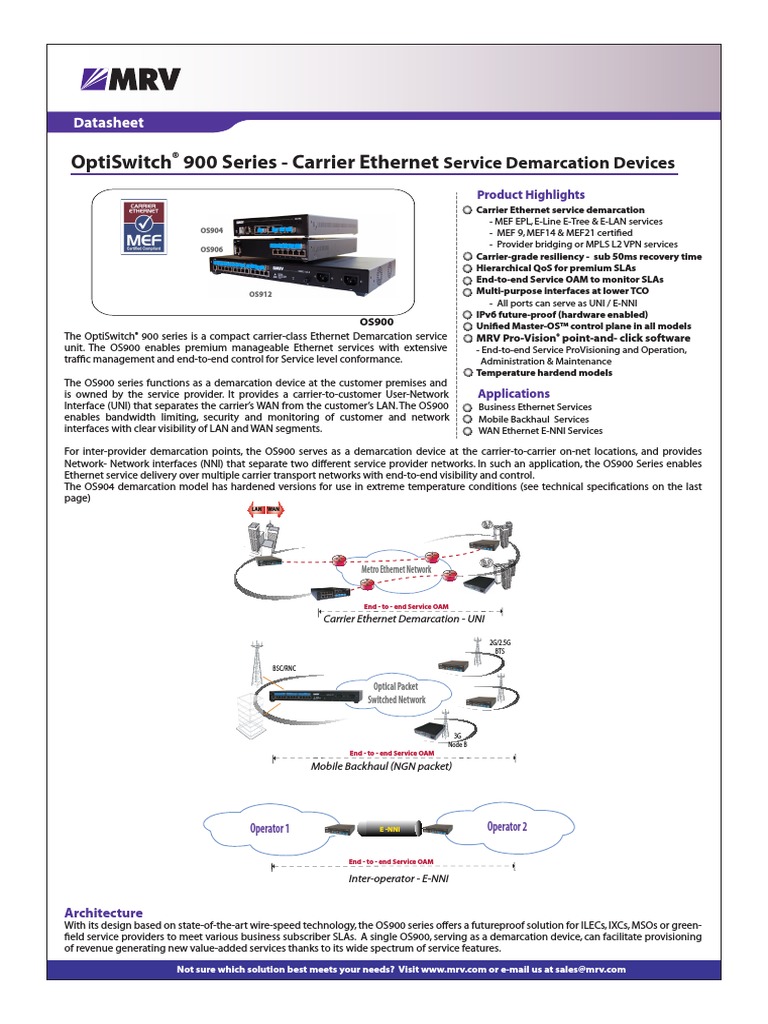 MRV Os 900 SDB A4 Hi | PDF | Virtual Private Network | Quality Of Service