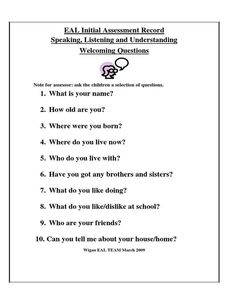 Eal Pupil Assessment Booklet | PDF | Vocabulary | Cognitive Science