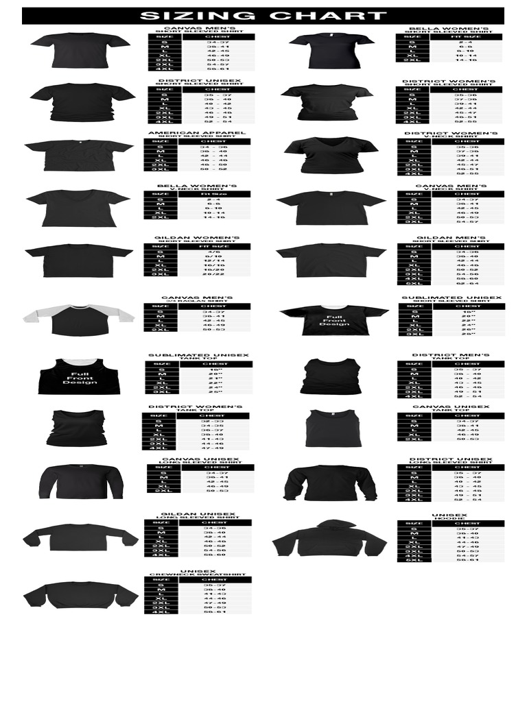 Clothing Size Chart | PDF | Undergarment | Softlines (Retail)