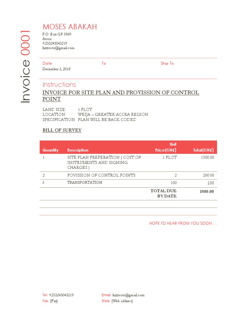 Invoice For 1 Plot | PDF