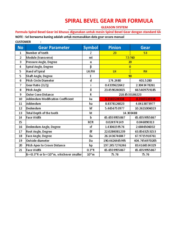 Bevel Gear Formula - Master | PDF | Gear | Geometric Shapes