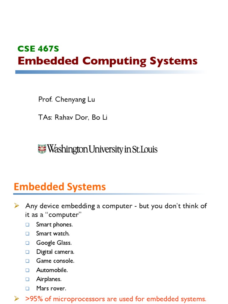 Embedded Computing Systems Overview | PDF | Embedded System ...