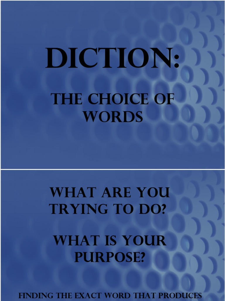 Diction:: The Choice of Words | PDF | Slang | Jargon