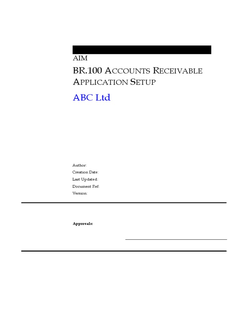 BR100 Accounts Receivable Reference | PDF | Receipt | Invoice