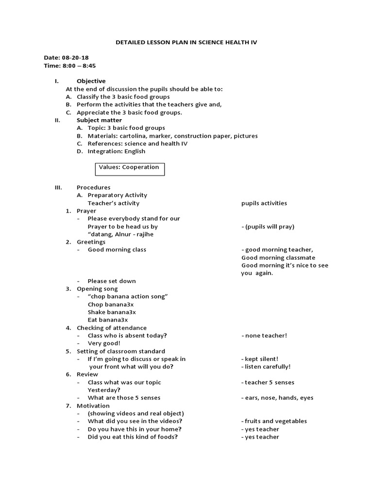 Detailed Lesson Plan | PDF | Breads | Foods