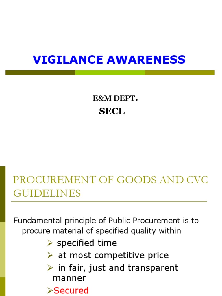 Vigilance Awareness | PDF | Specification (Technical Standard ...