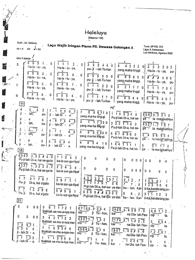 Haleluya (Mazmur 148) | PDF