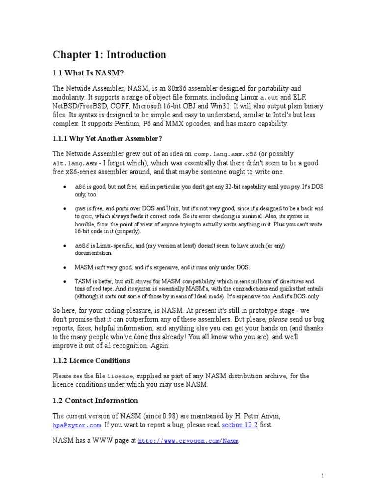 Nasm | PDF | Assembly Language | Command Line Interface