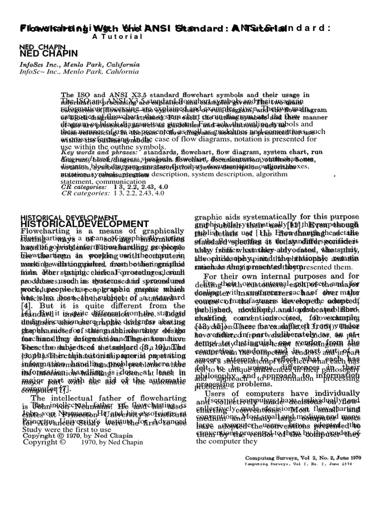 Flowcharting With The Ansi Standard:: Infosc Inc., Menlo Park, Cah ...