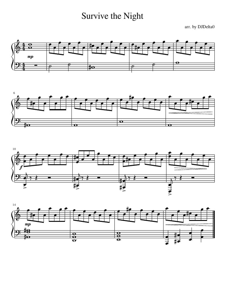 Survive The Night: Arr. by Djdelta0 | PDF