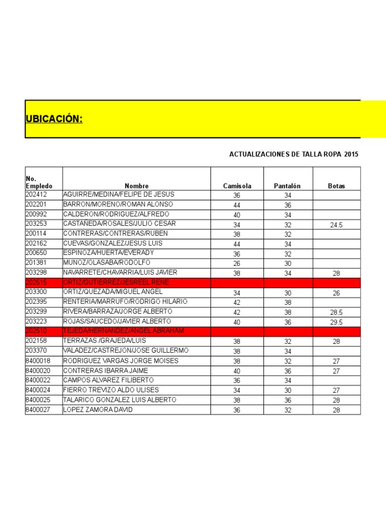 Control de Uniformes | PDF