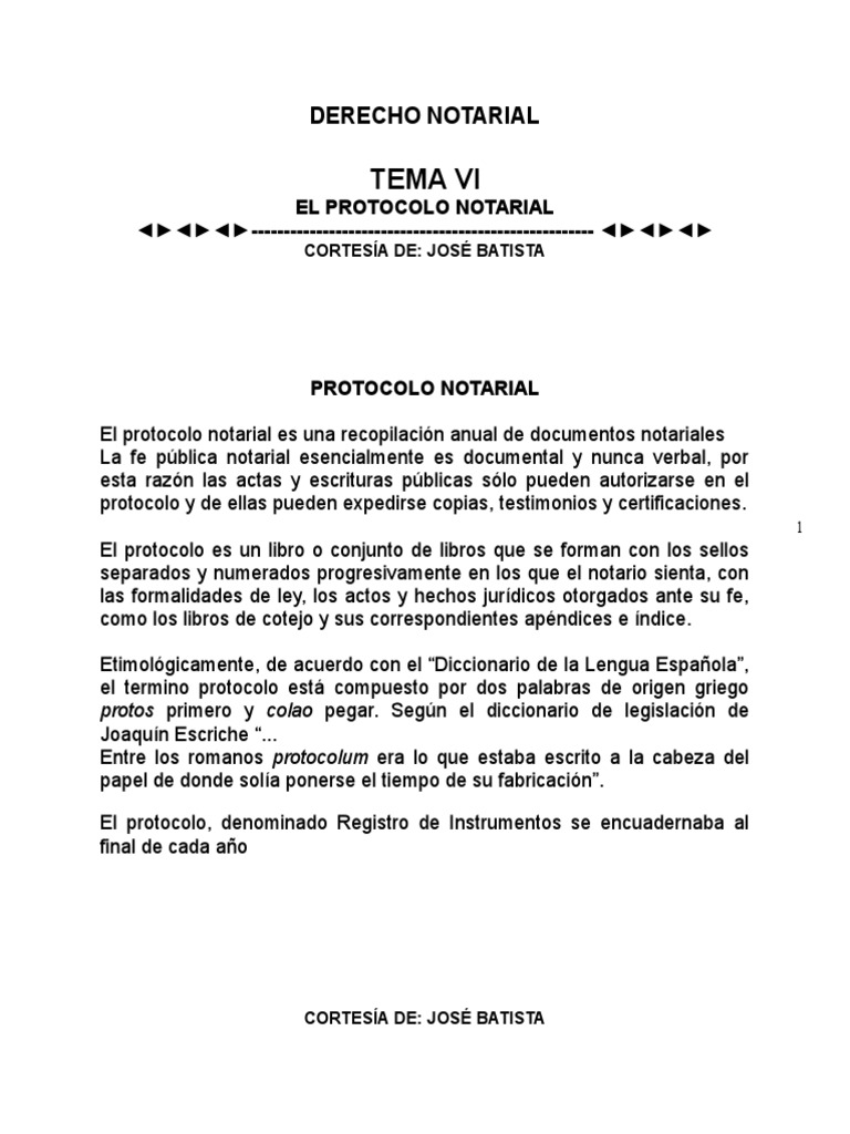 Tema Vi El Protocolo Notarial | PDF | Gobierno | Justicia