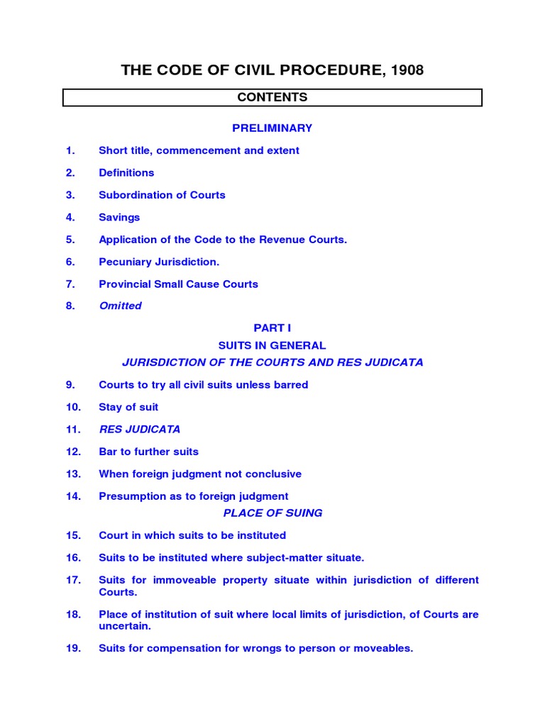 The Code of Civil Procedure, 1908 | PDF | Lawsuit | Appeal
