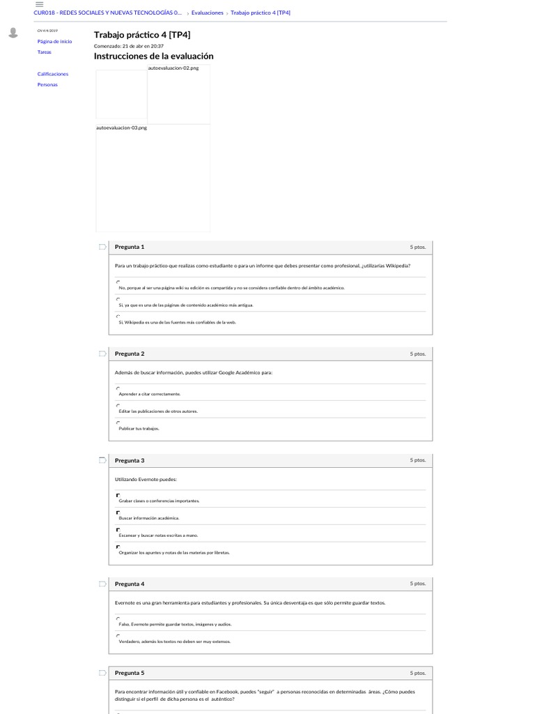 Evaluación - Trabajo Práctico 4 (Tp4) | PDF | Servicio de redes sociales | Redes sociales