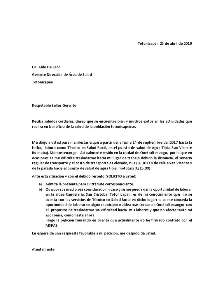 Modelo de Carta | PDF
