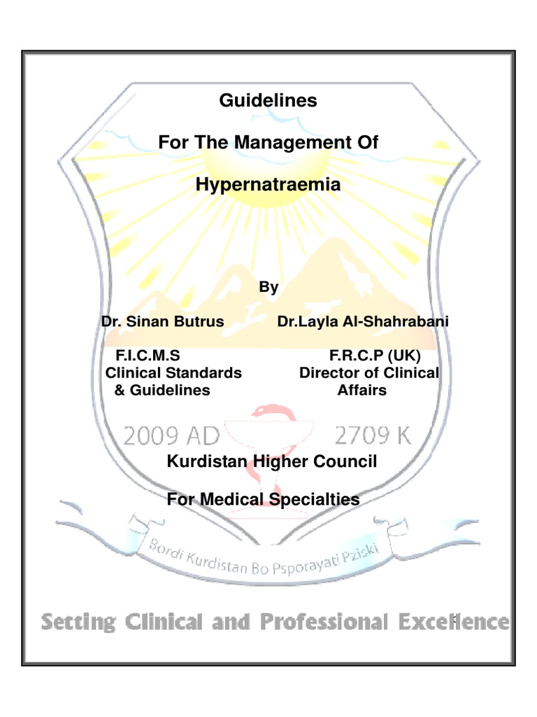 Guideline, Management of Hypernatremia | PDF | Medical Specialties ...
