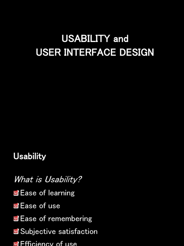 Usability and User Interface Design | PDF | Usability | Graphical User Interfaces