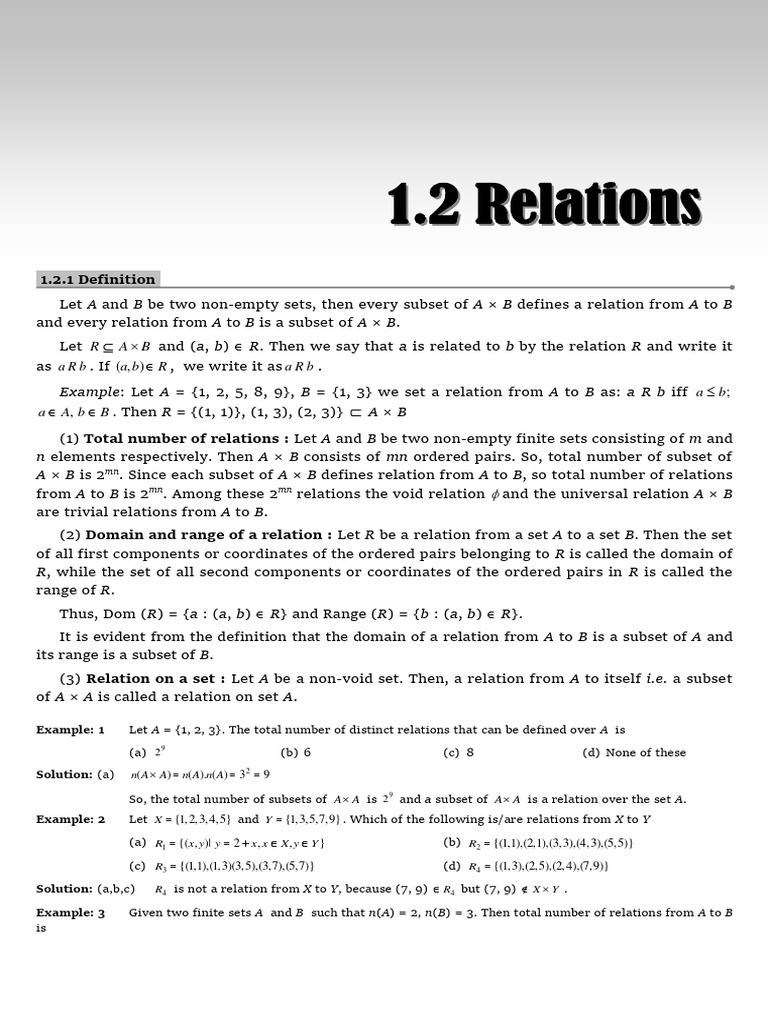 Relation Theory | PDF | Integer | Set (Mathematics)