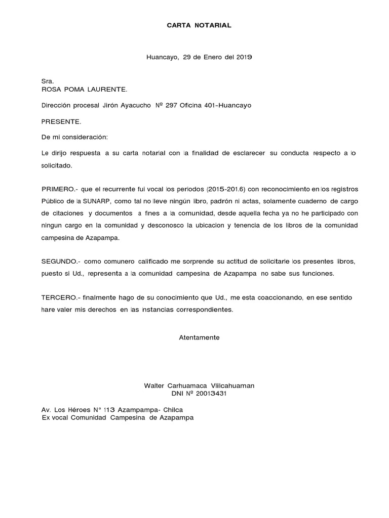 Carta Notarial | PDF