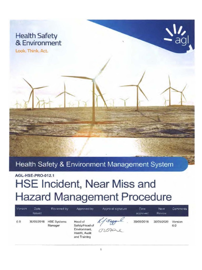 Incident Hazard Near Miss Management Procedure | Occupational Safety ...