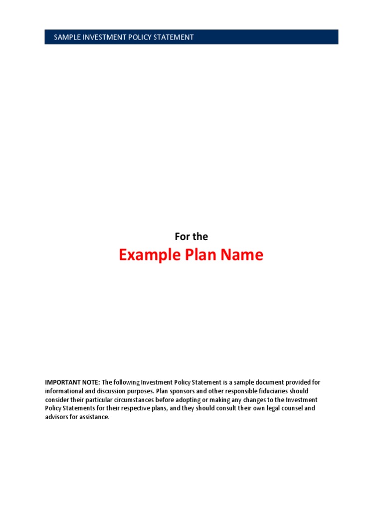 Sample Investment Policy Statement 2019 PDF | PDF | Asset Allocation ...