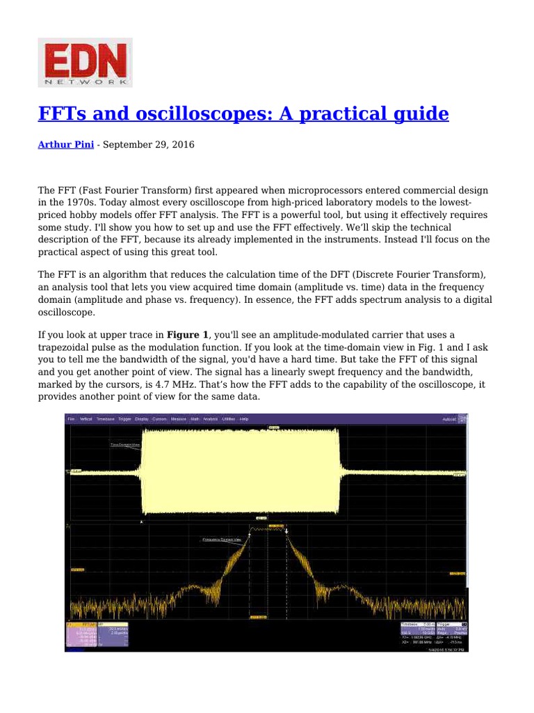 Using FFT with Oscilloscopes: A Guide | PDF | Spectral Density ...