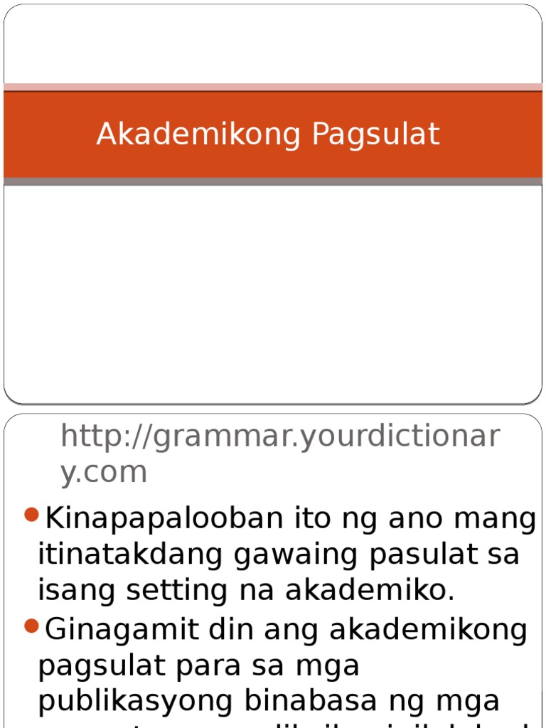 Akademikong Pagsulat | PDF